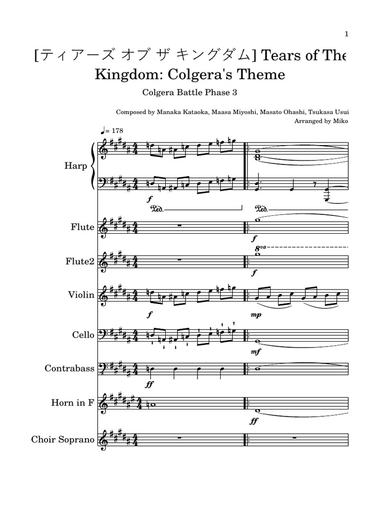 Colgera's Theme Sheet Music | PDF | Pitch (Music) | Musical Instruments