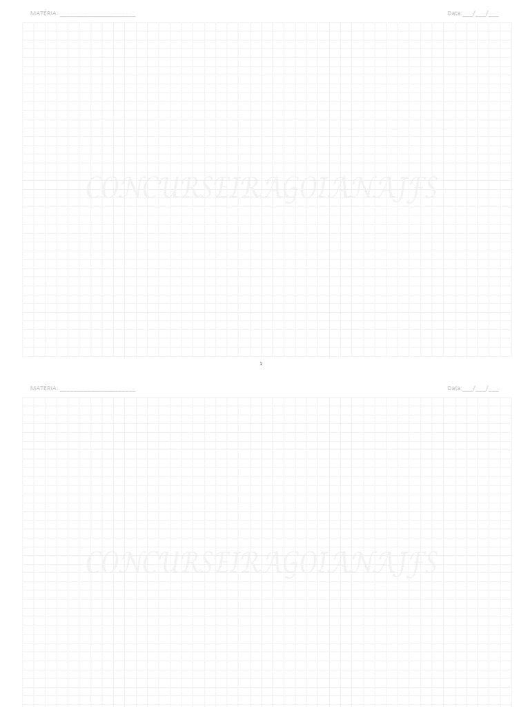 Folha A5 Pautada Quadriculada - Horizontal | PDF