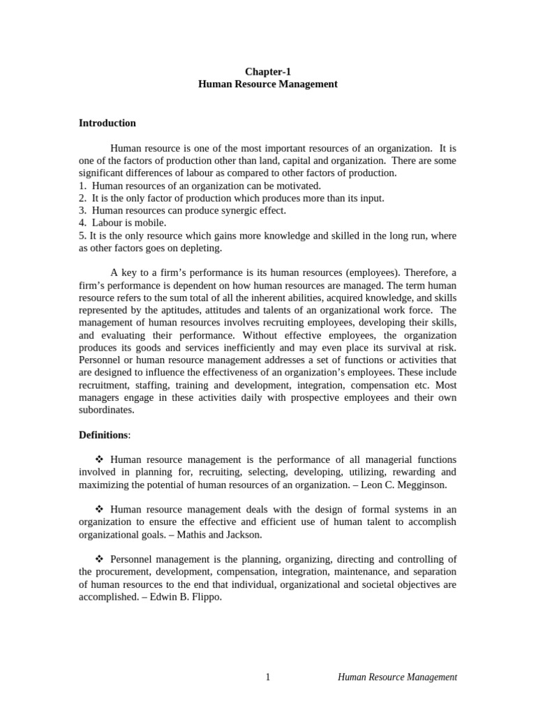 Human Resource Management Overview | PDF | Human Resource Management ...