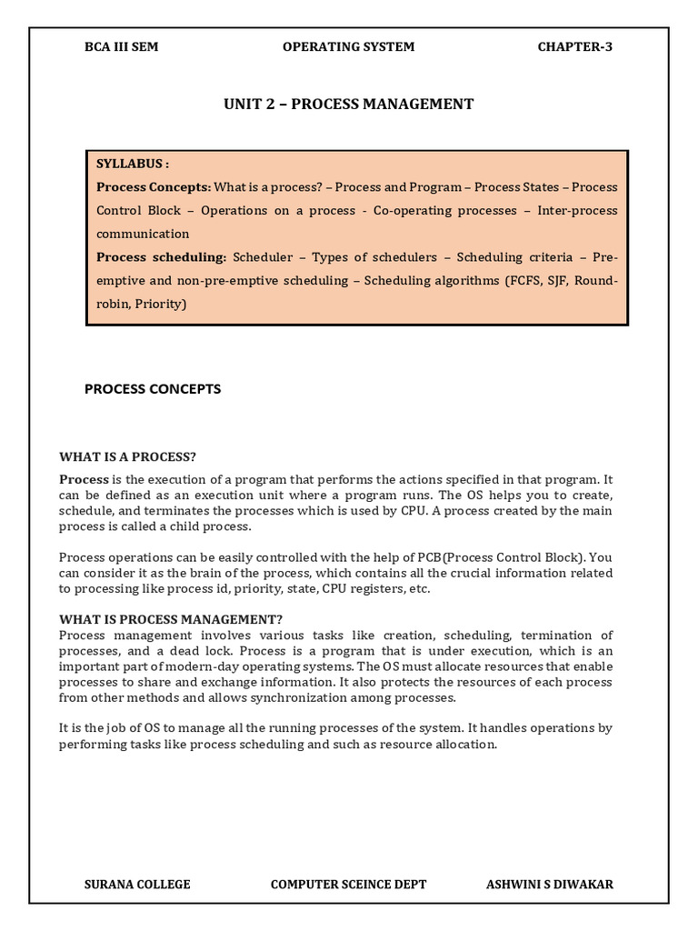 Chapter 2 | PDF | Scheduling (Computing) | Process (Computing)