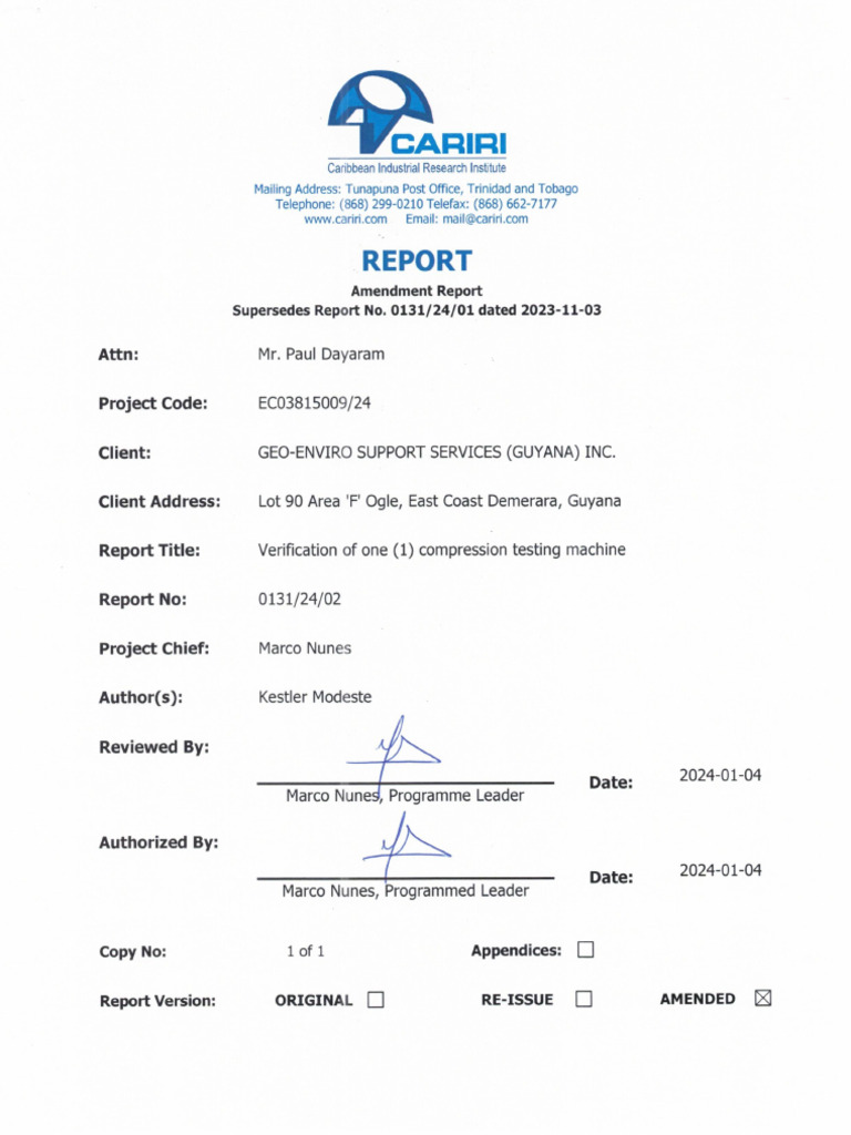 Compressive Strength Machine Calibration Certificate | PDF | Calibration | Metrology