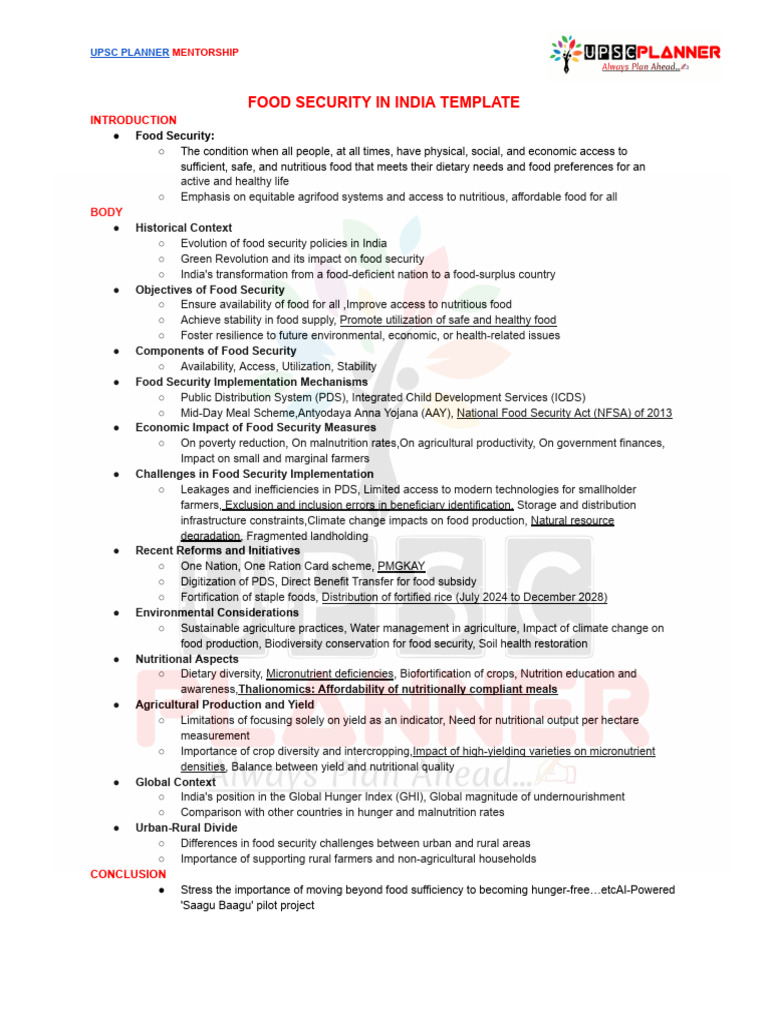 Food Security Challenges and Reforms in India | PDF | Food Security ...