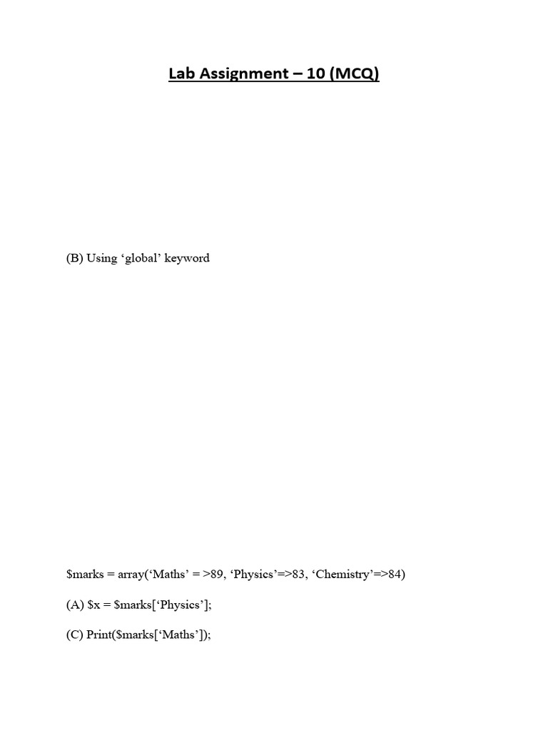Lab Assignment - 10 (MCQ) | PDF | Teaching Methods & Materials | Technology & Engineering