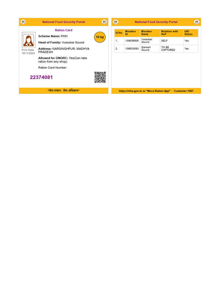 Ration Card | PDF
