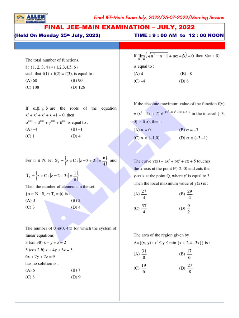 2507 Mathematics Paper With Answer Morning | PDF | Mathematics | Geometry