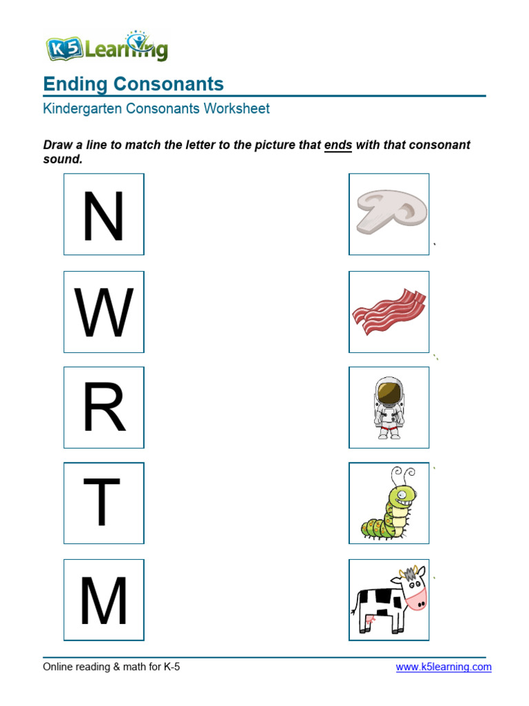 Kindergarten Draw Line Picture Letters Ending Consonants 2 | PDF | Poetry