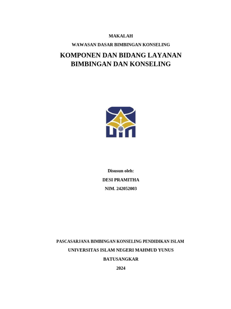 Komponen Layanan BK Komprehesif | PDF