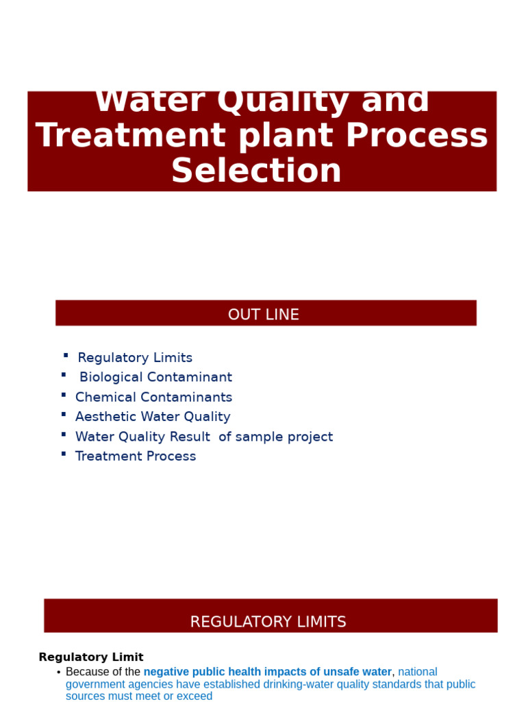 2.water Quality Presentation | PDF | Drinking Water | Water Purification
