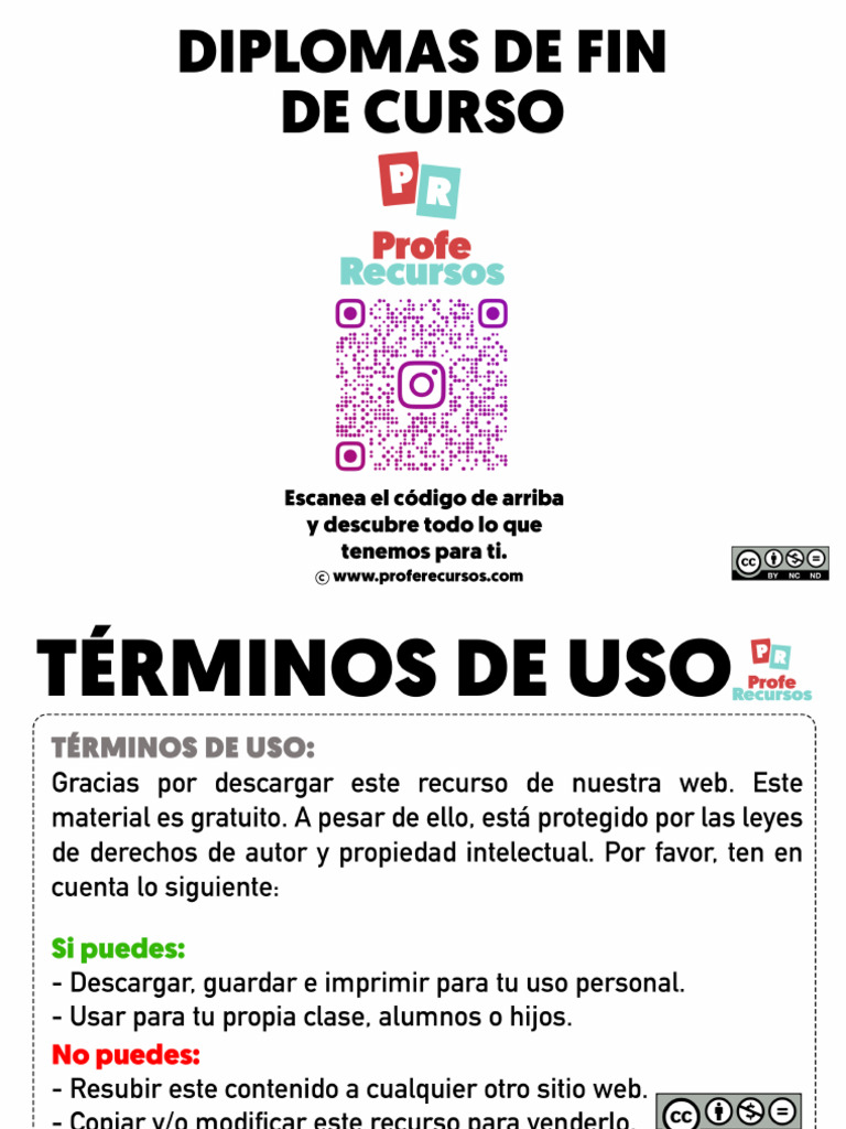 Diplomas Fin de Curso (©proferecursos - Com) | PDF