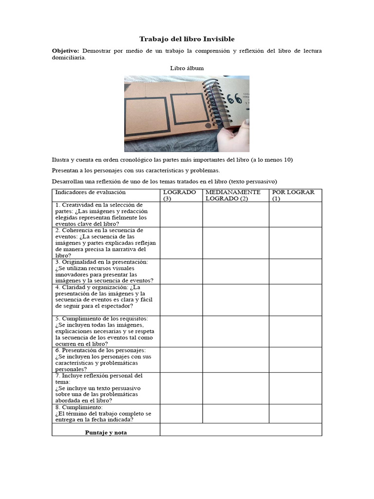 Lapbook del Libro Invisible | PDF