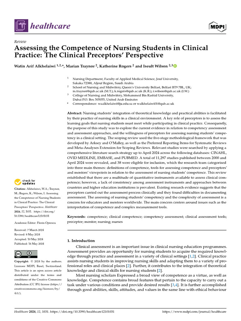Assessing Competence of Nursing Students in Clinical Practice | PDF ...