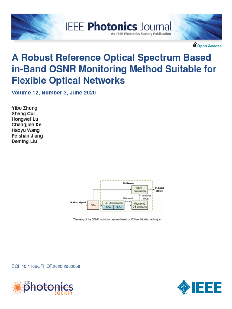 A Robust Reference Optical Spectrum Based In-Band OSNR Monitoring Method Suitable For Flexible ...