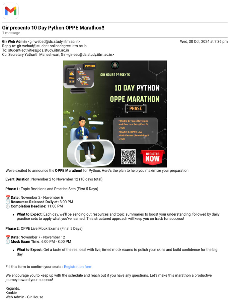 Gmail - Gir presents 10 Day Python OPPE Marathon!! | PDF