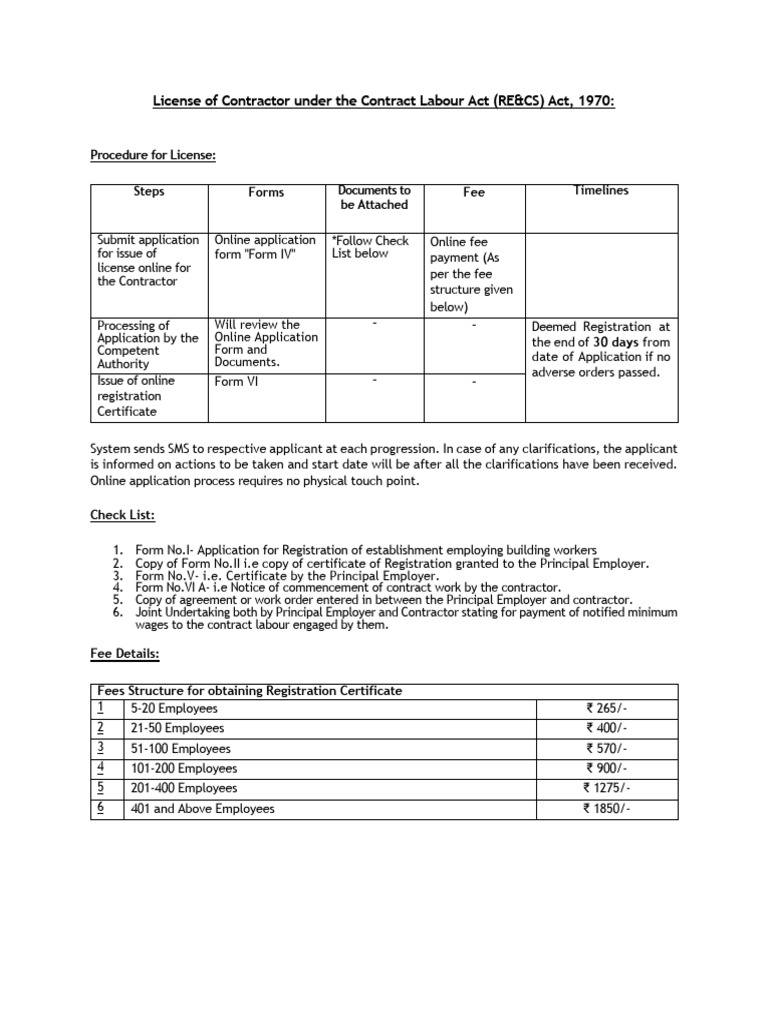 Telangana Contract Labour License Guide | PDF | Employment | License
