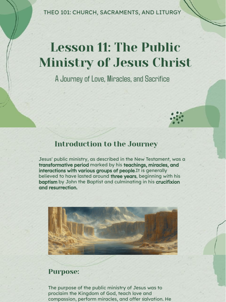 Lesson 11 The Public Ministry of Jesus Christ 2 | PDF | Jesus | Baptism
