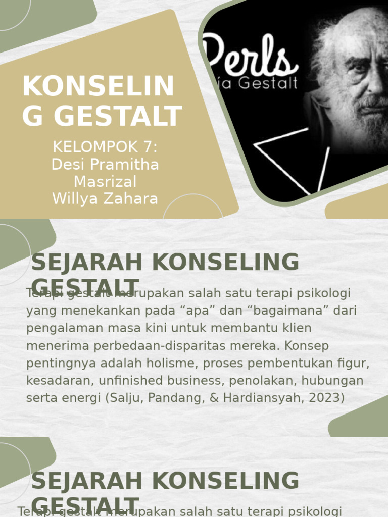 Sejarah dan Konsep Terapi Gestalt | PDF | Karier & Perkembangan | Sains & Matematika
