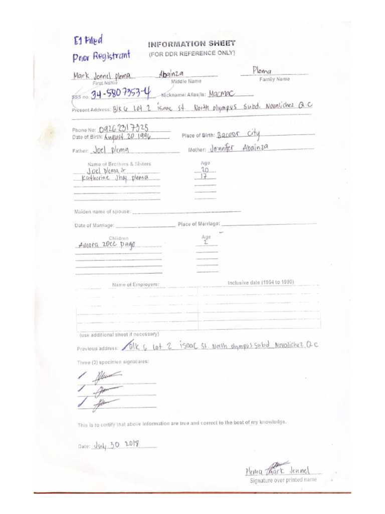 Information Sheet | PDF