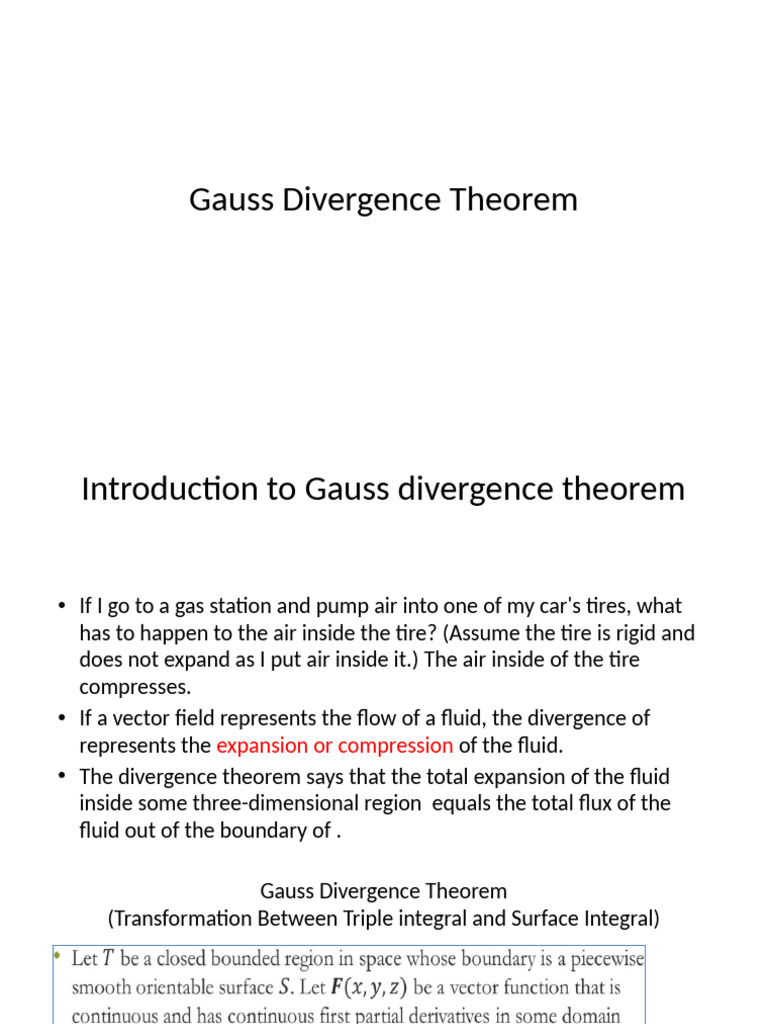 Gauss Divergence Theorem Guide | PDF