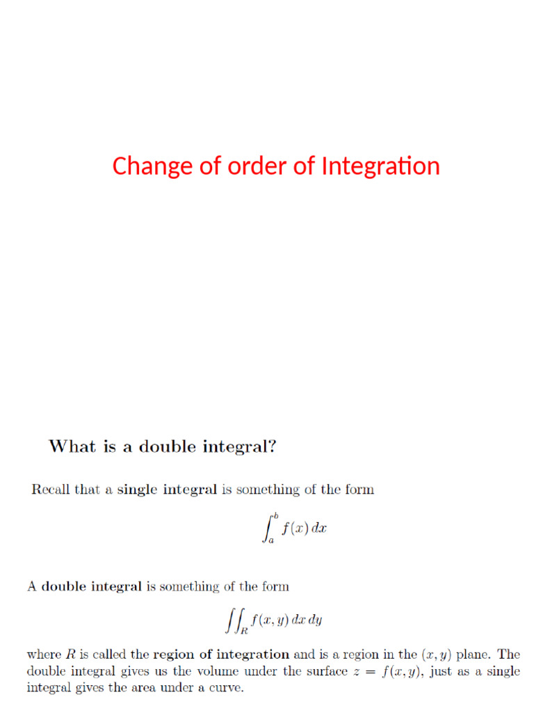 14 - Double Integral-Change of Order of Integration | PDF