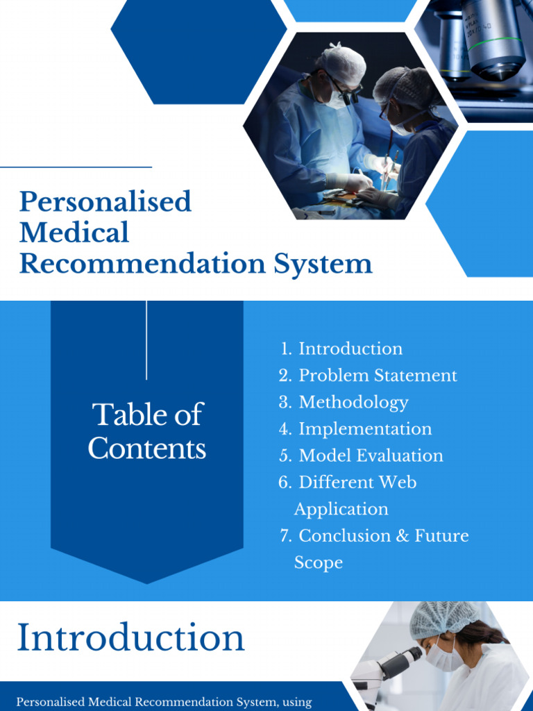 Personalised Medical Recommendation System | PDF