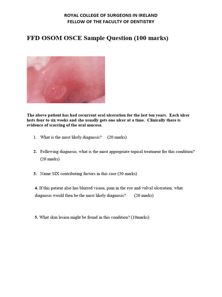 FFD OSOM OSCE Sample Questions | PDF | Self-Improvement | Science ...