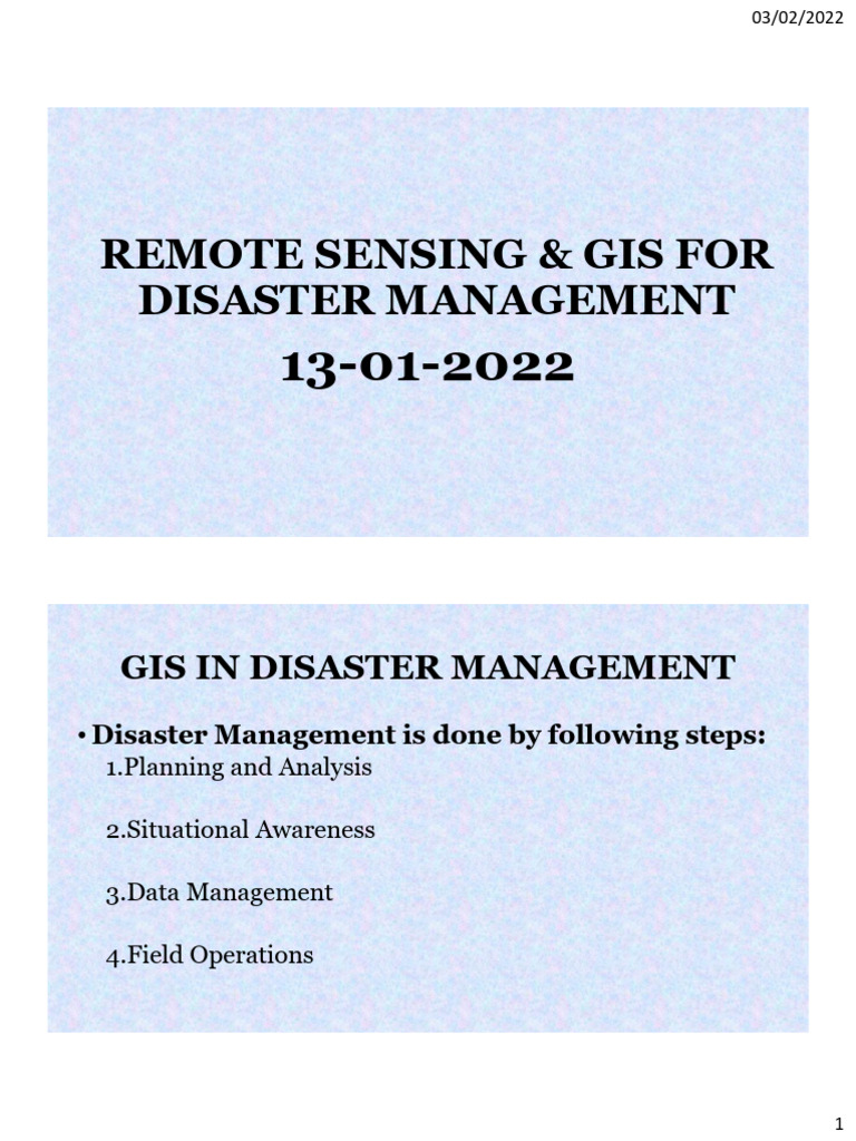 GIS & Remote Sensing in Disaster Management | PDF | Geographic ...
