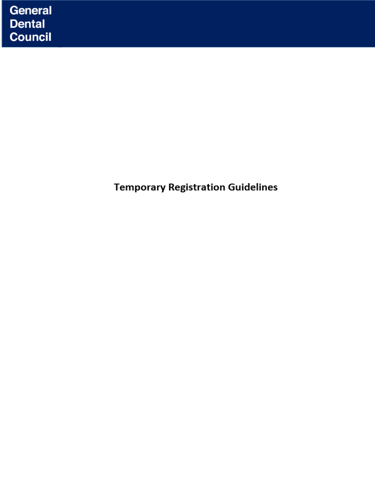 Temporary Registration Guidelines for Dentists | PDF | Notary Public ...