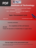 Cips Procurement Cycle Overview by Tim Young Fcips | PDF | Procurement ...