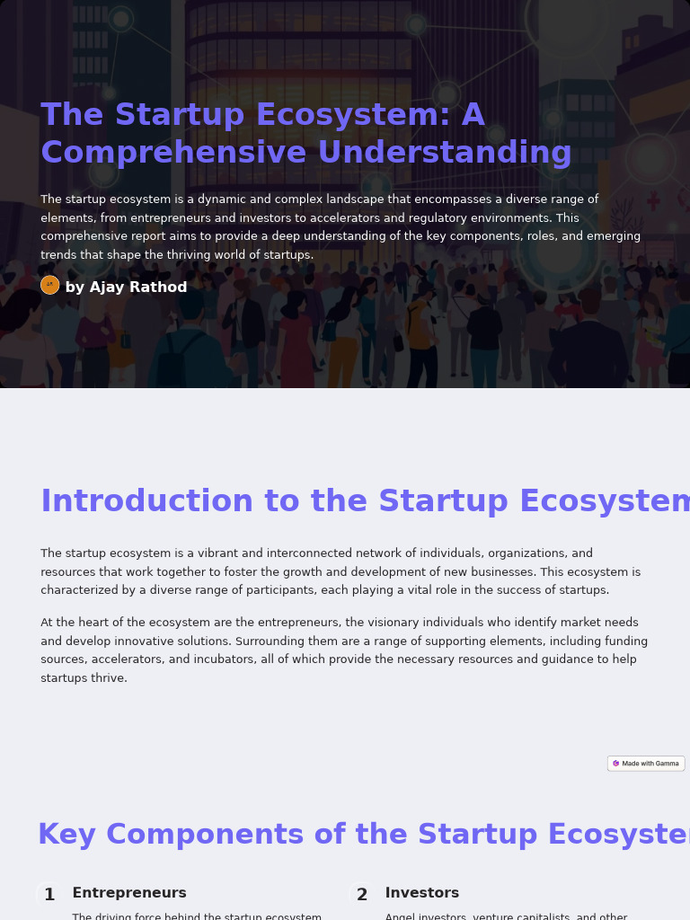 Understanding the Startup Ecosystem | PDF | Startup Company | Small ...