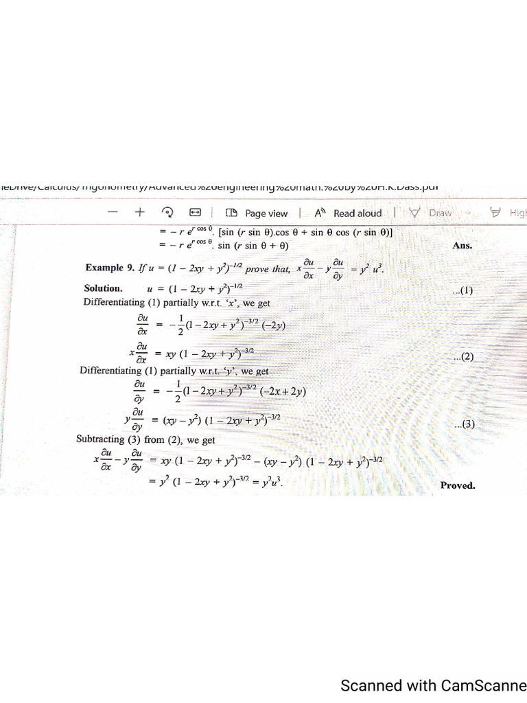 Partial Diff. Worksheet | PDF