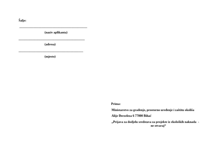 Naljepnica Za Kovertu 2024 | PDF