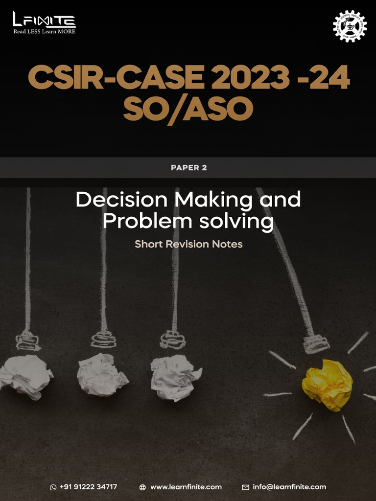 Csir Decision Making and Problem Solving 2024 26-01-10!20!8 | PDF ...