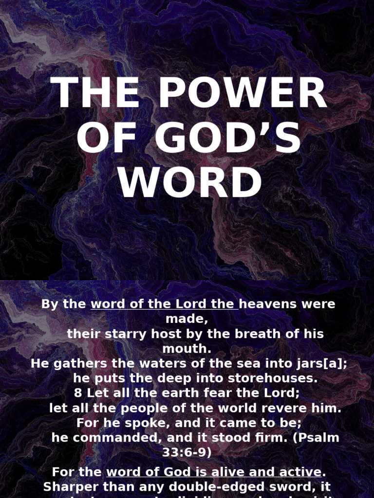 The Power of God's Word Explained | PDF | Jesus | Bible