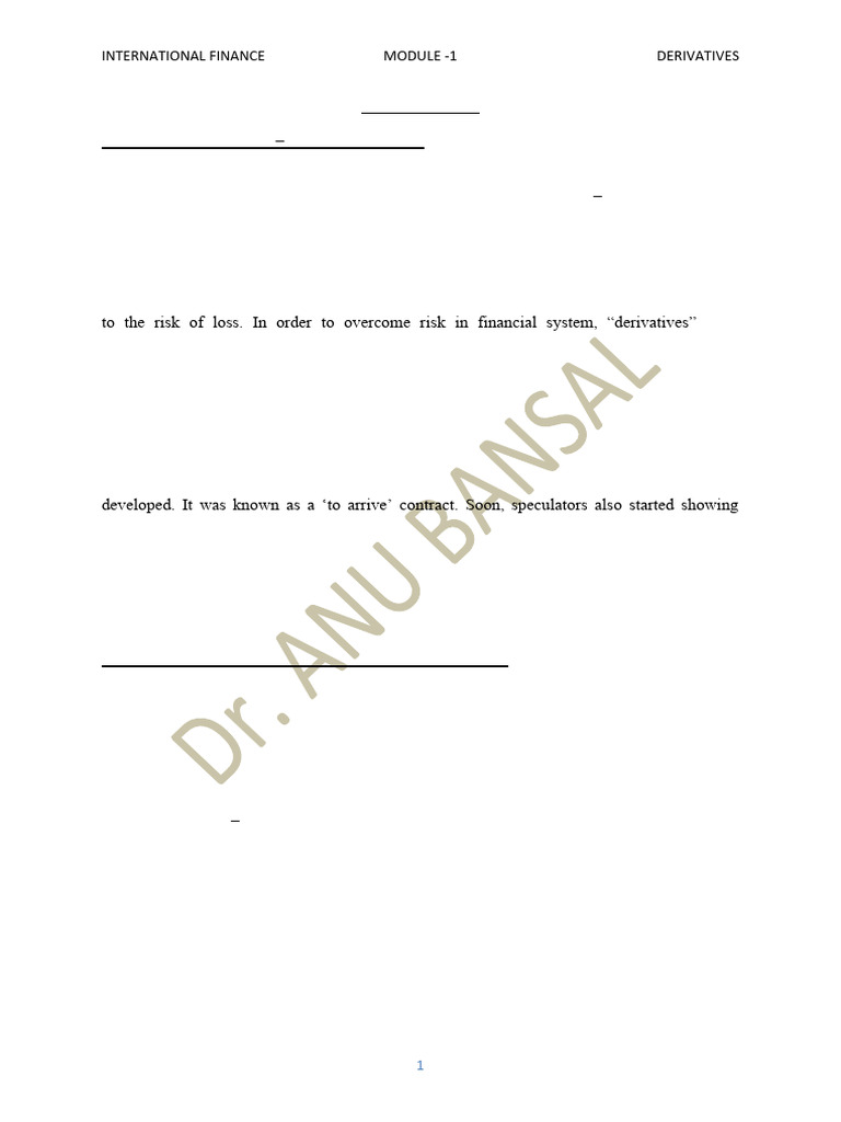 DERIVATIVES NOTES | PDF | Futures Contract | Margin (Finance)