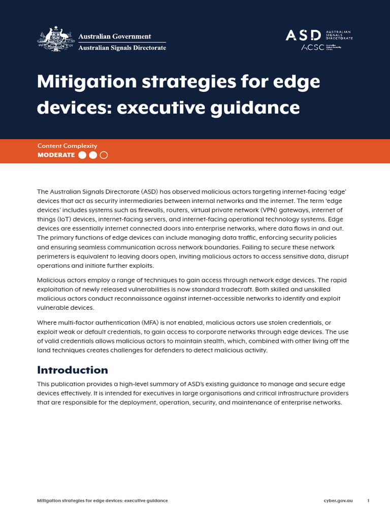 Mitigation Strategies for Edge Devices_executive Guidance | PDF ...