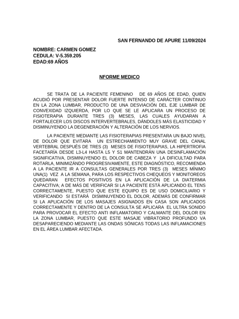 Informe Medico | PDF | Ciencia y matemática