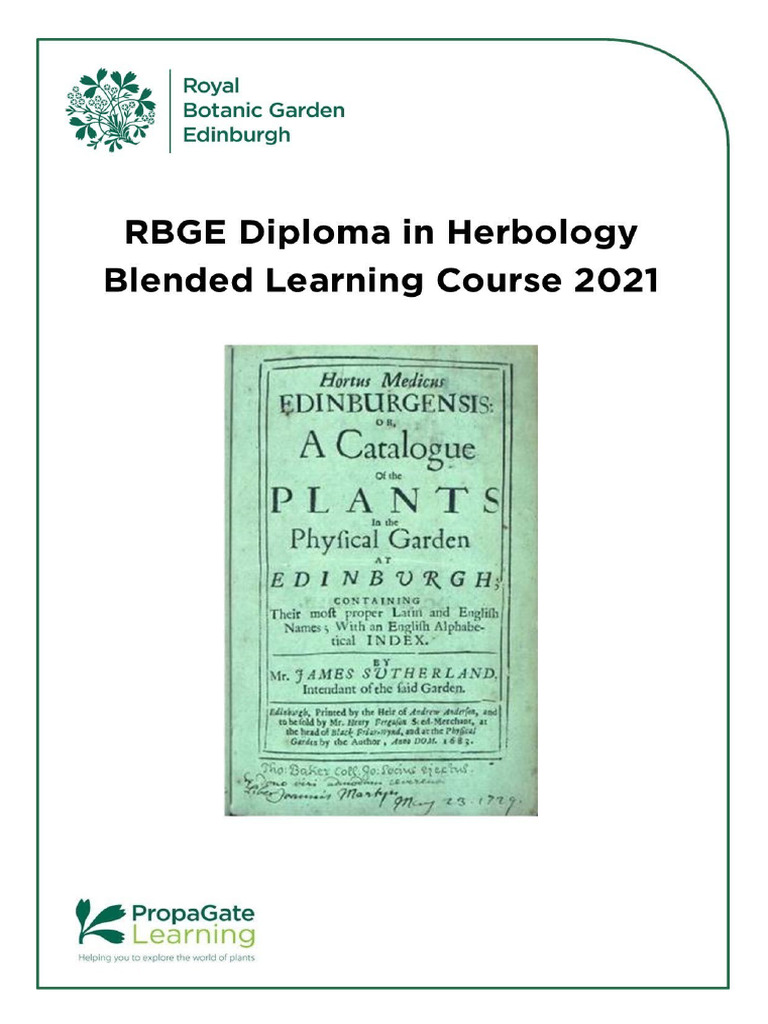 Herbology Diploma at RBGE | PDF | Botany | Turnitin