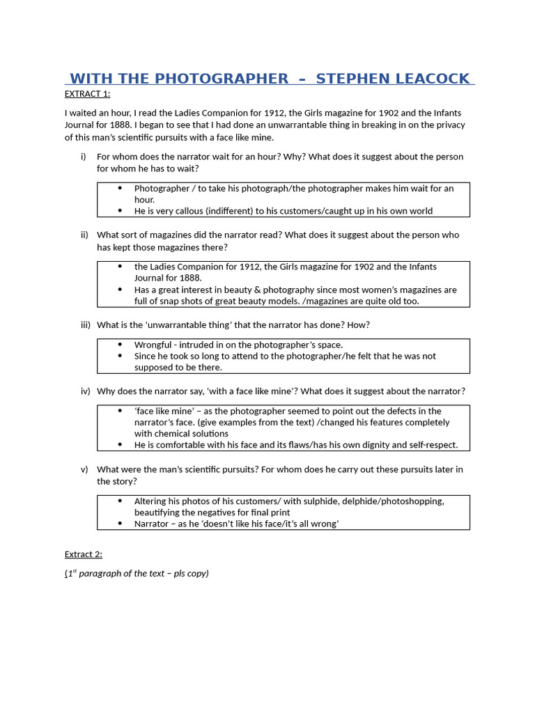 With The Photographer Notes | PDF