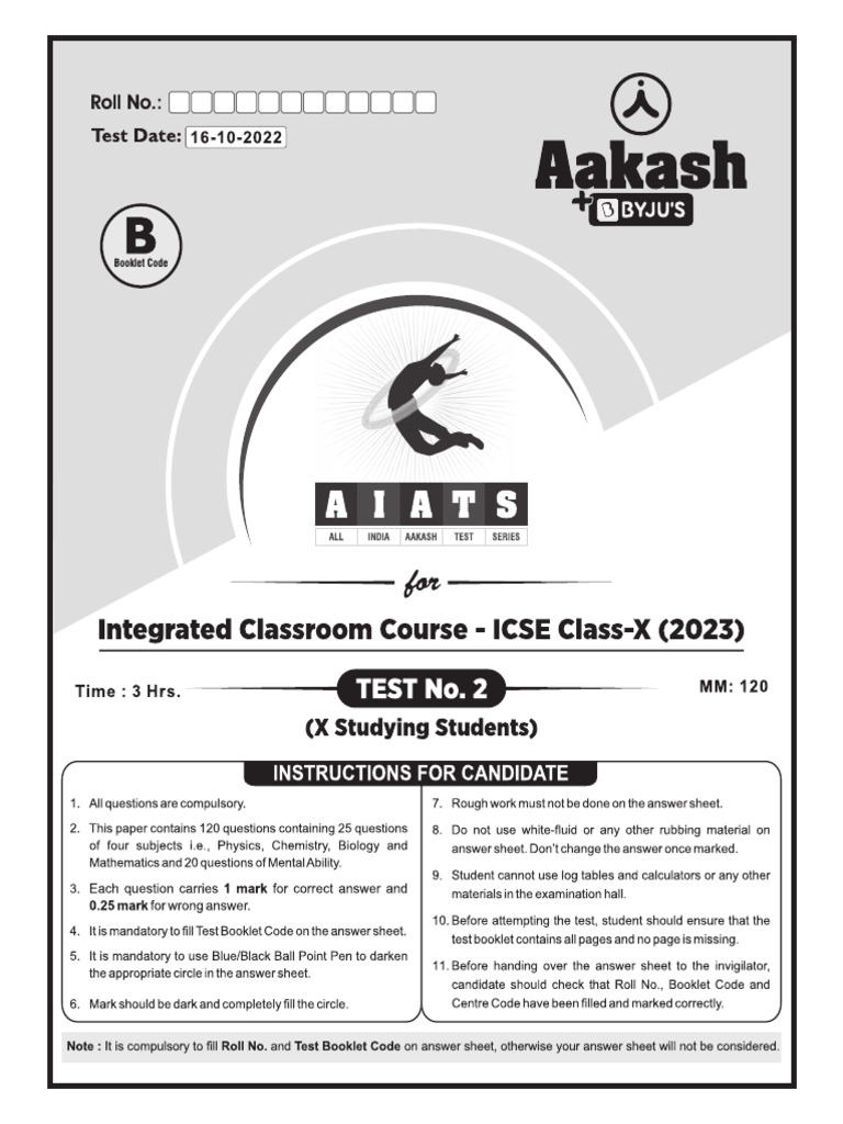 X Icse Aiats 02 | PDF