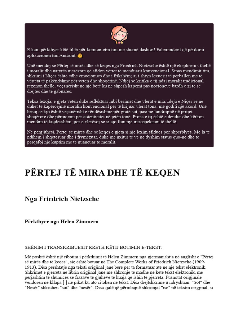Përtej Së Mirës Dhe Së Keqes | PDF