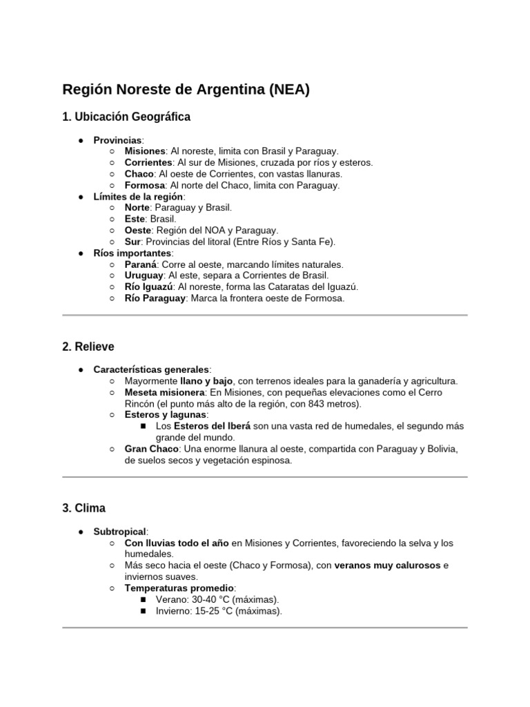 Región Noreste de Argentina (NEA) | PDF | Paraguay