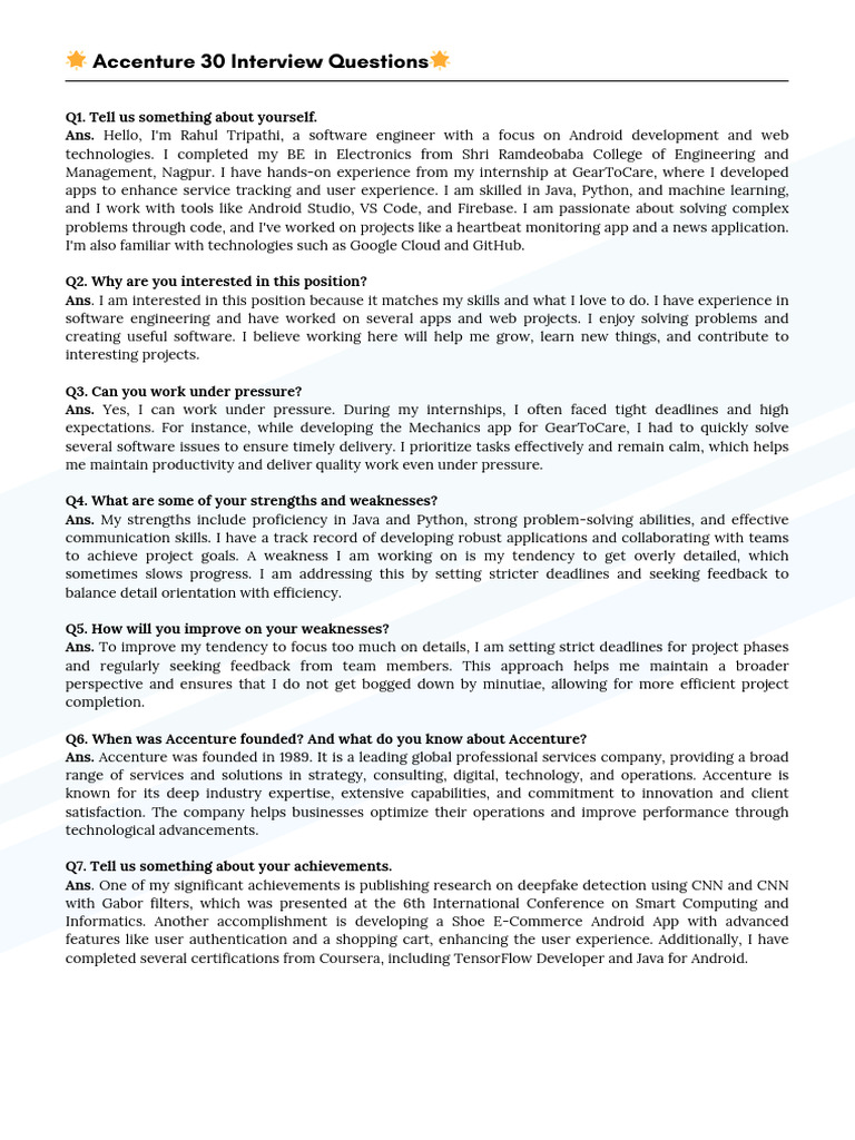 Accenture Top 45 Interview Questions | PDF | Computer Programming | Innovation