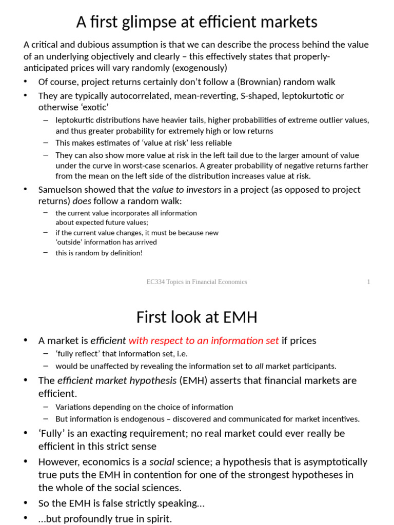 Ec334 2024 Topic A.2 - Efficient Markets Week | PDF | Efficient Market ... Ec334 2024 Topic A.2 - Efficient Markets Week | PDF | Efficient Market ...