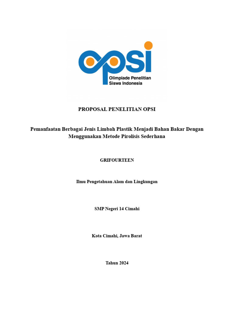 Proposal Penelitian Opsi 2024 | PDF