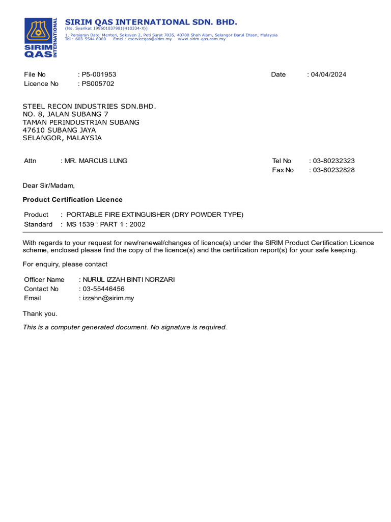 Steel Recon Ind SB-PS005702-R Abc | PDF