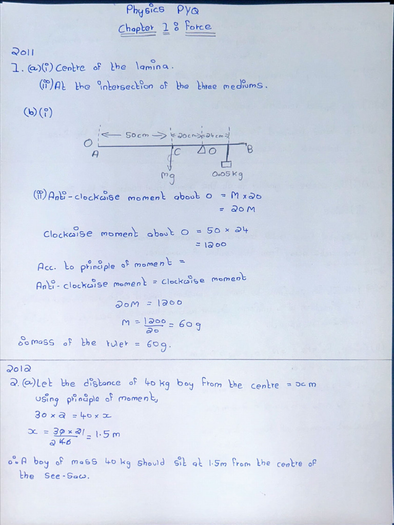 Physics PYQ Force | PDF