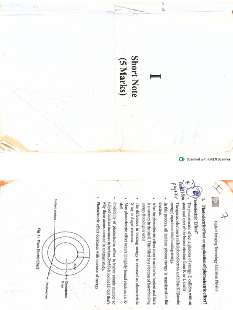 Medical Imaging Technology Radiation Physics Short Notes | PDF