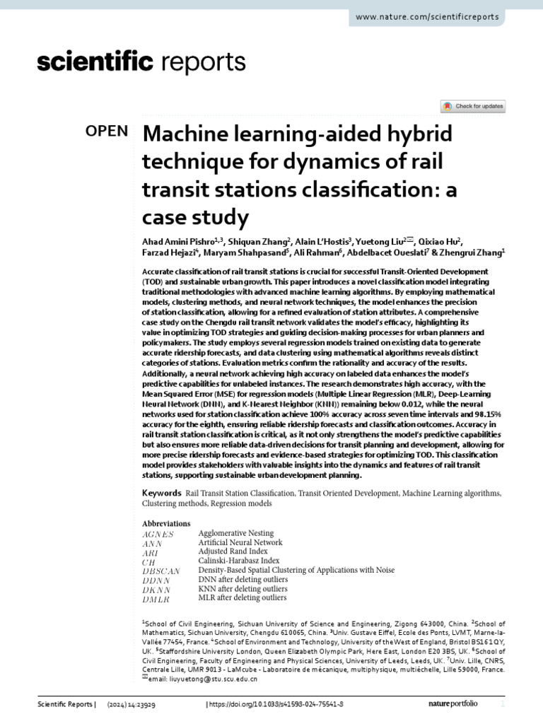 Machine Learning-Aided Hybrid Technique For Dynamics of Rail Transit ...