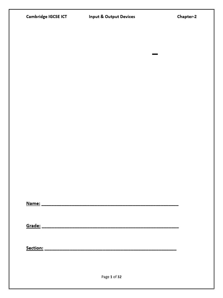 IGCSE ICT - Chapter-2 (Input & Output Devices) - Classified Past Paper ...