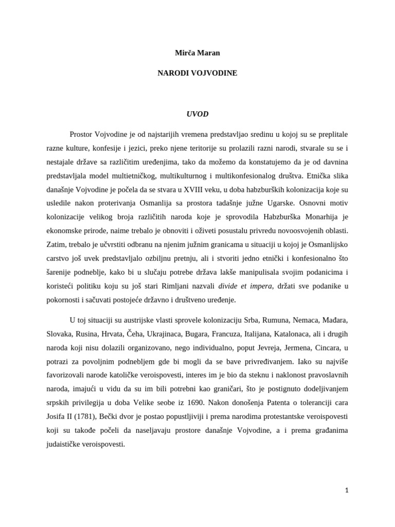 Narodi Vojvodine | PDF
